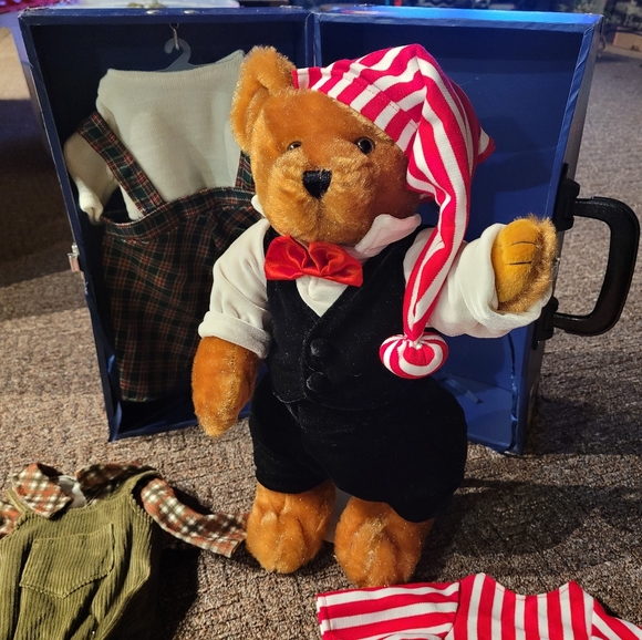 Toys | World Travler Teddy Bear With Outfits And Suitcase Storage ...